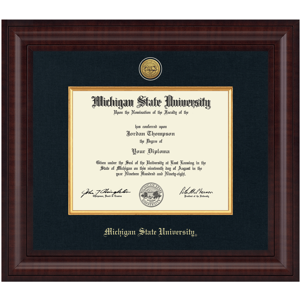 Presidential Gold Engraved Diploma Frame in Premier Michigan State ...