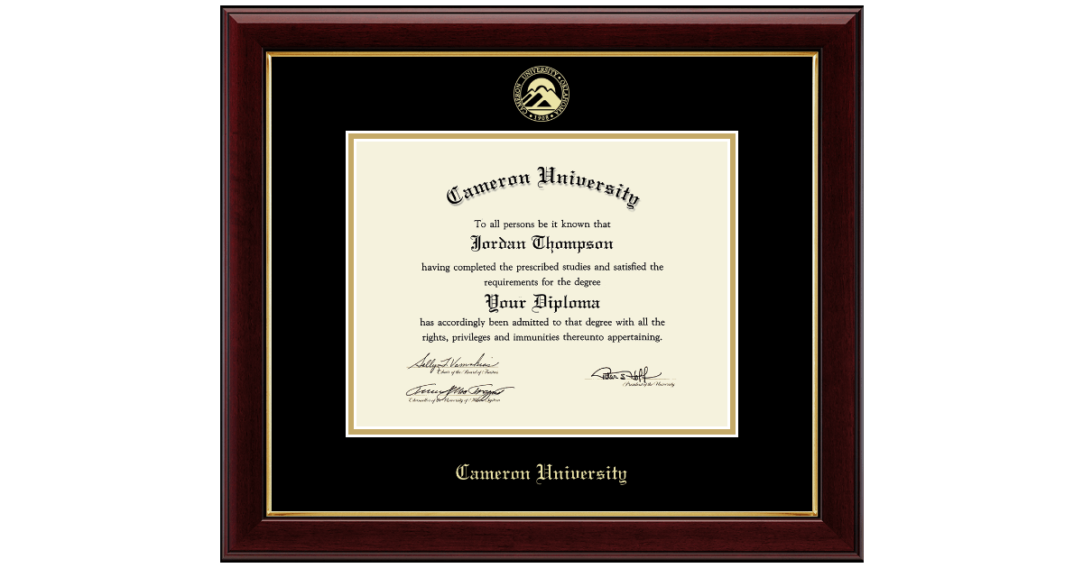Gold Embossed Diploma Frame in Gallery Cameron University - Item ...