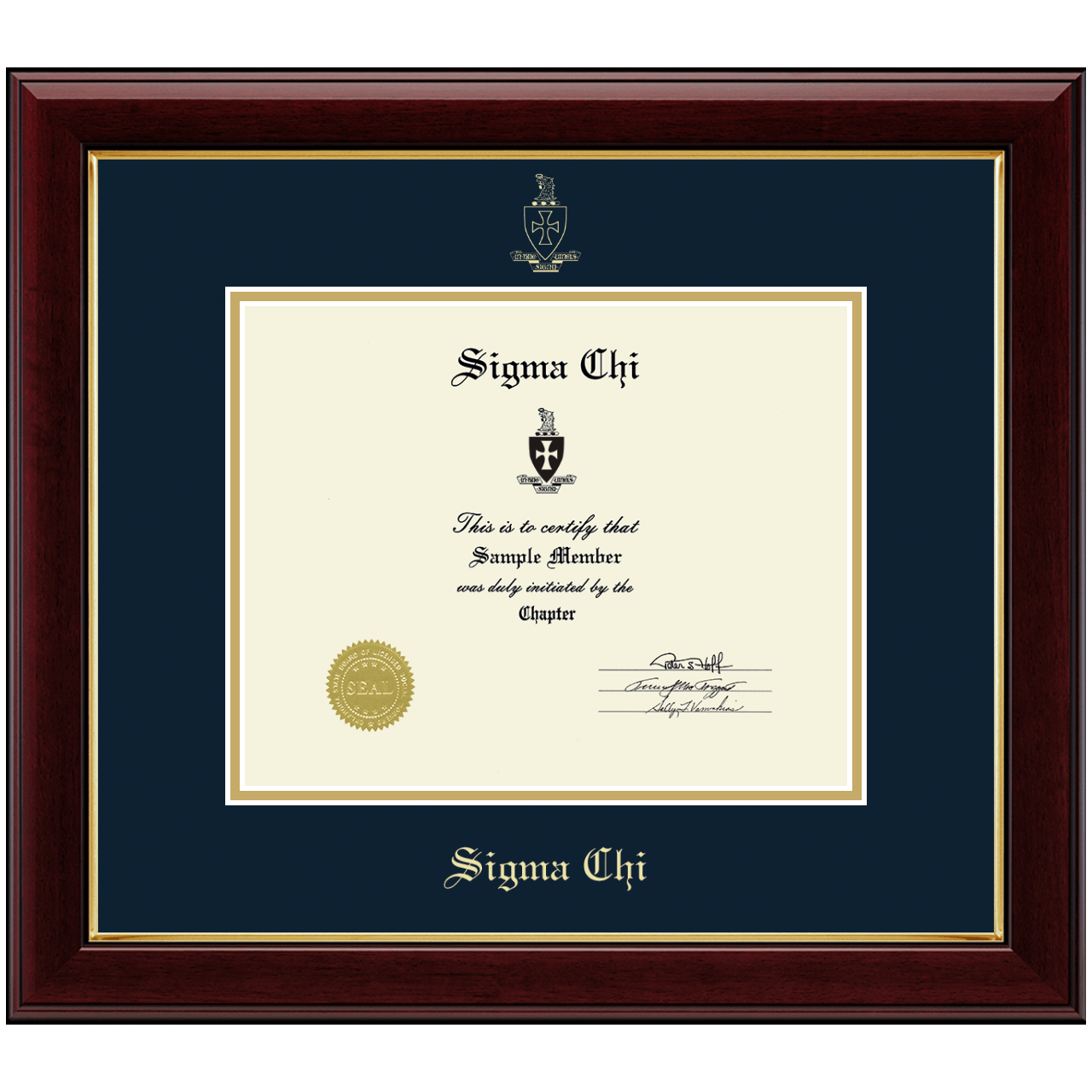 8"x10" - Gold Embossed Certificate Frame in Gallery Sigma Chi ...