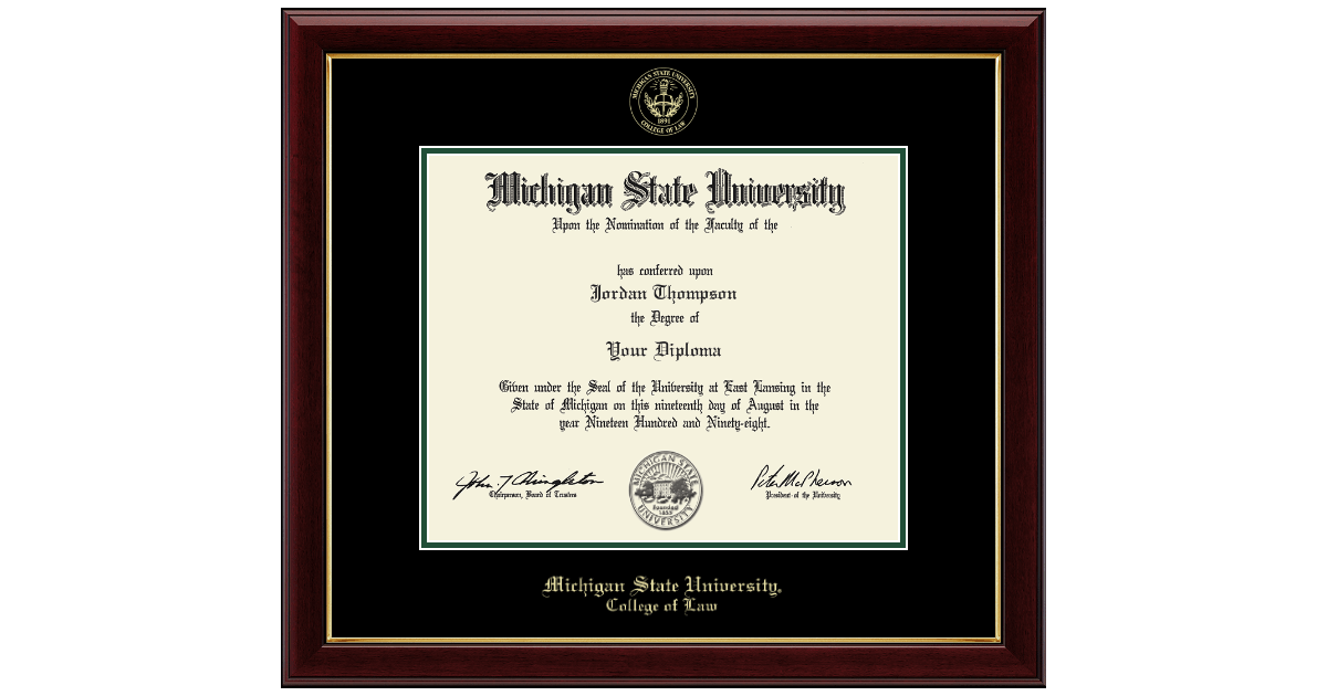 Pre-Dec.2020- Gold Embossed Diploma Frame in Gallery Michigan State ...