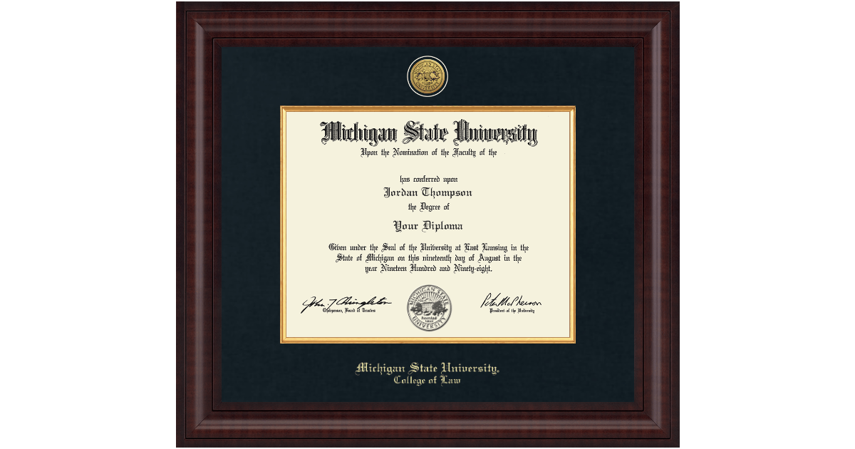 Presidential Gold Engraved Diploma Frame in Premier Michigan State ...
