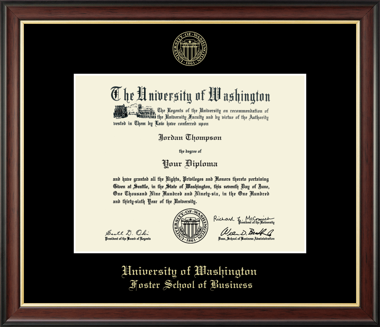 University of Washington Gold Embossed Diploma Frame in Studio Gold ...