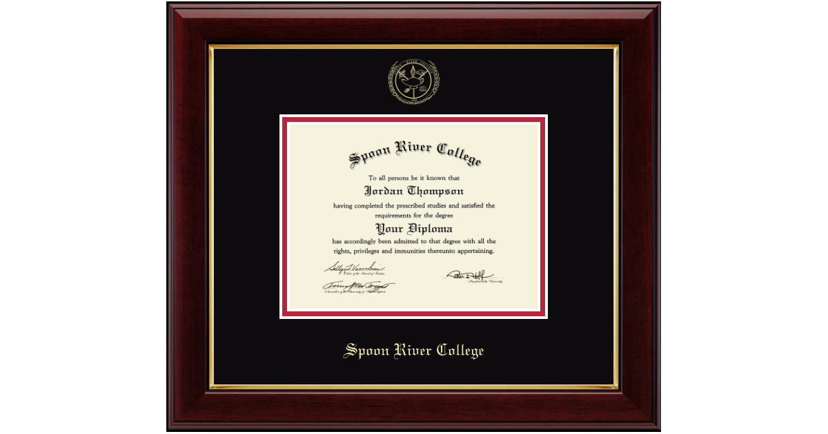 Gold Embossed Diploma Frame in Gallery Spoon River College - Item #128735