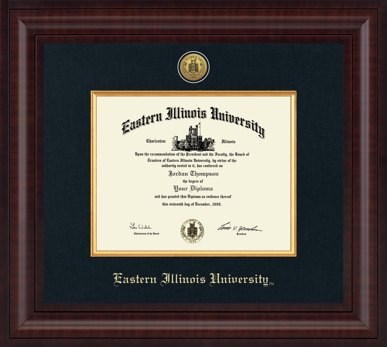 Eastern Illinois University Presidential Gold Engraved Diploma Frame in ...