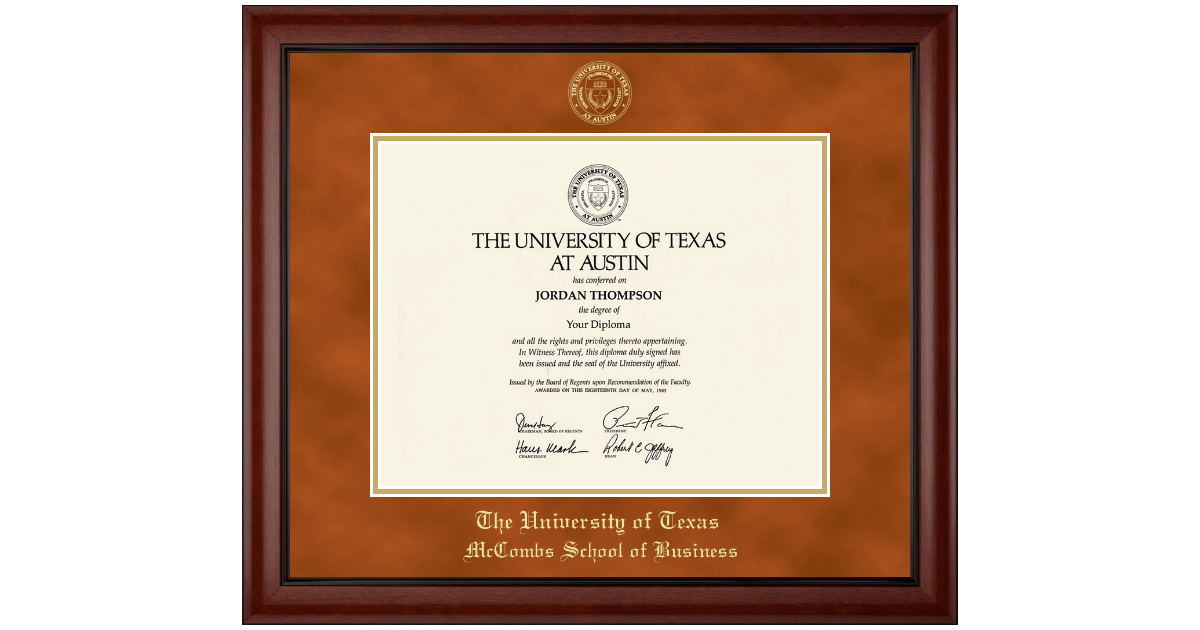 Gold Embossed Diploma Frame in Cambridge The University of Texas at ...