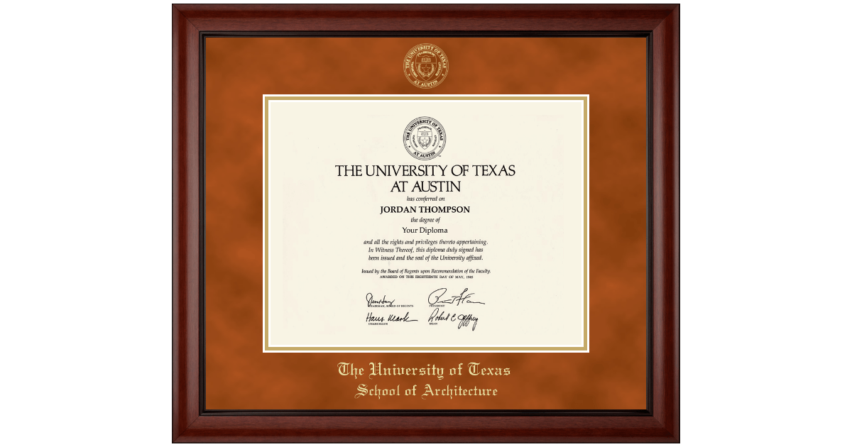 Gold Embossed Diploma Frame in Cambridge The University of Texas at ...