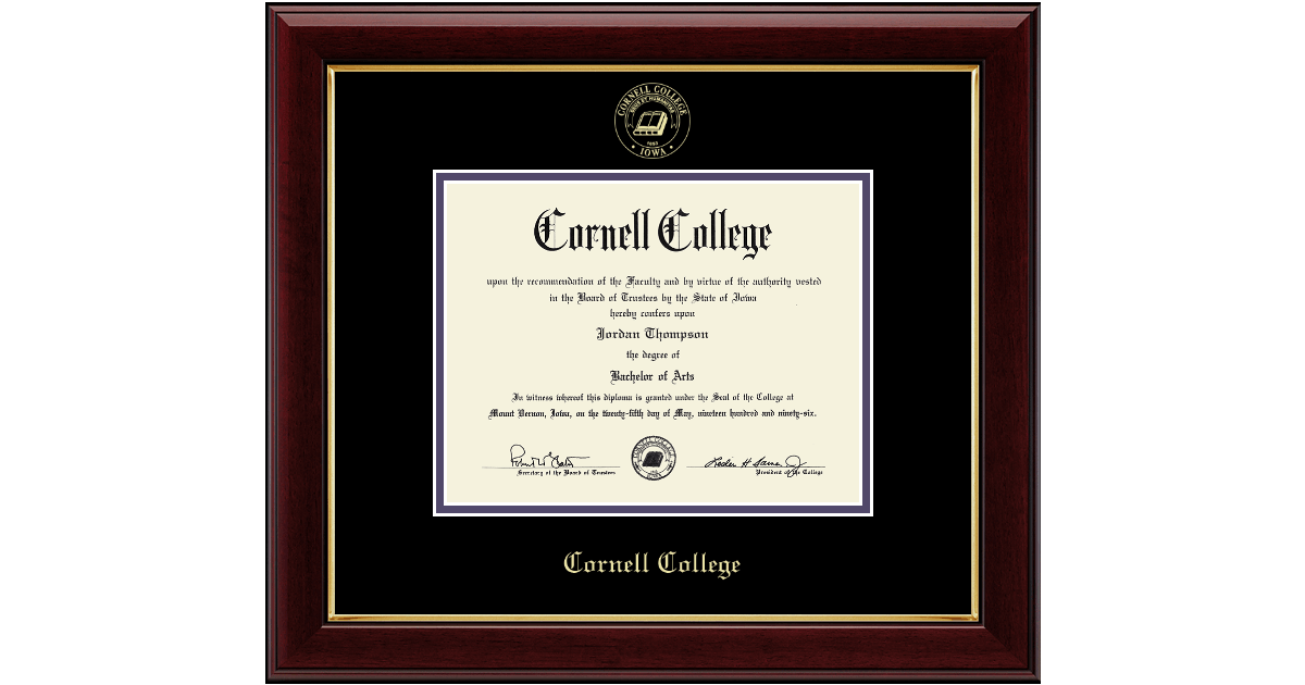 Gold Embossed Diploma Frame in Gallery Cornell College - Item #129624