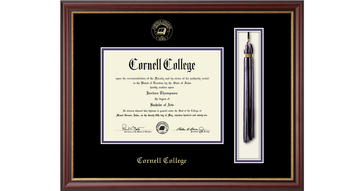 Tassel & Cord Diploma Frame in Newport Cornell College - Item #129629 Tassel & Cord Diploma Frame in Newport Cornell College - Item #129629