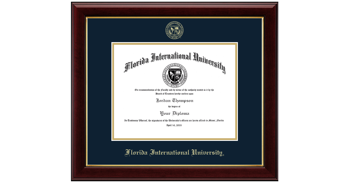 Gold Embossed Diploma Frame in Gallery Florida International University ...