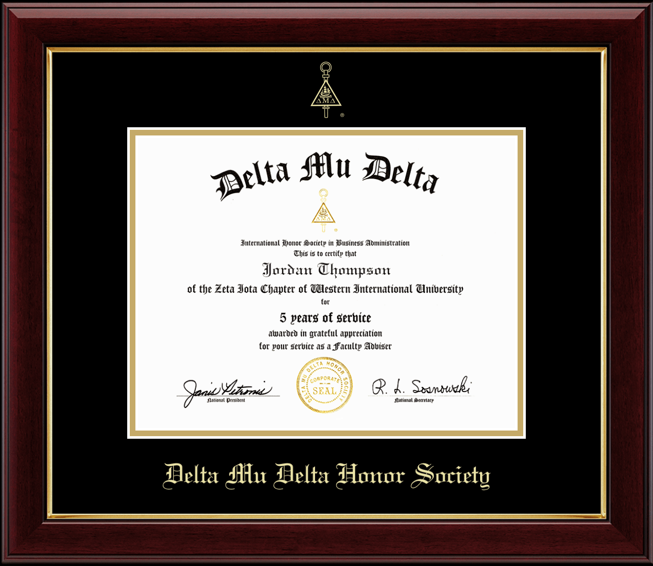 Delta Mu Delta Honor Society Gold Embossed Certificate Frame in Gallery ...