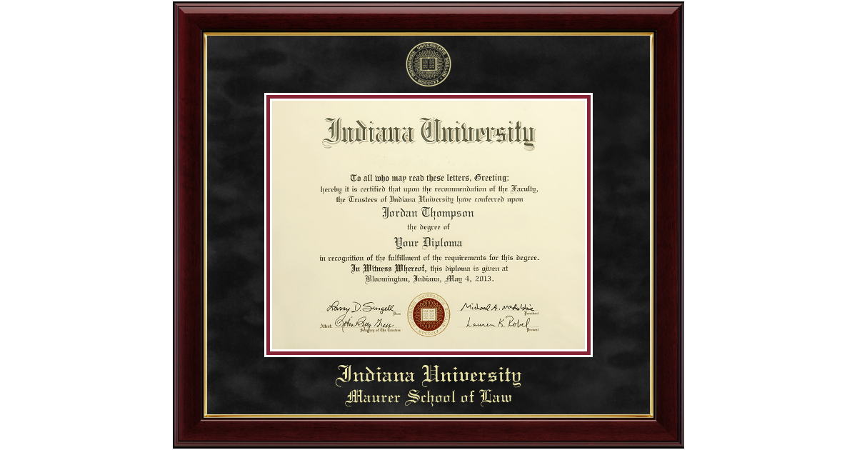 Gold Embossed Diploma Frame in Gallery Indiana University Bloomington ...