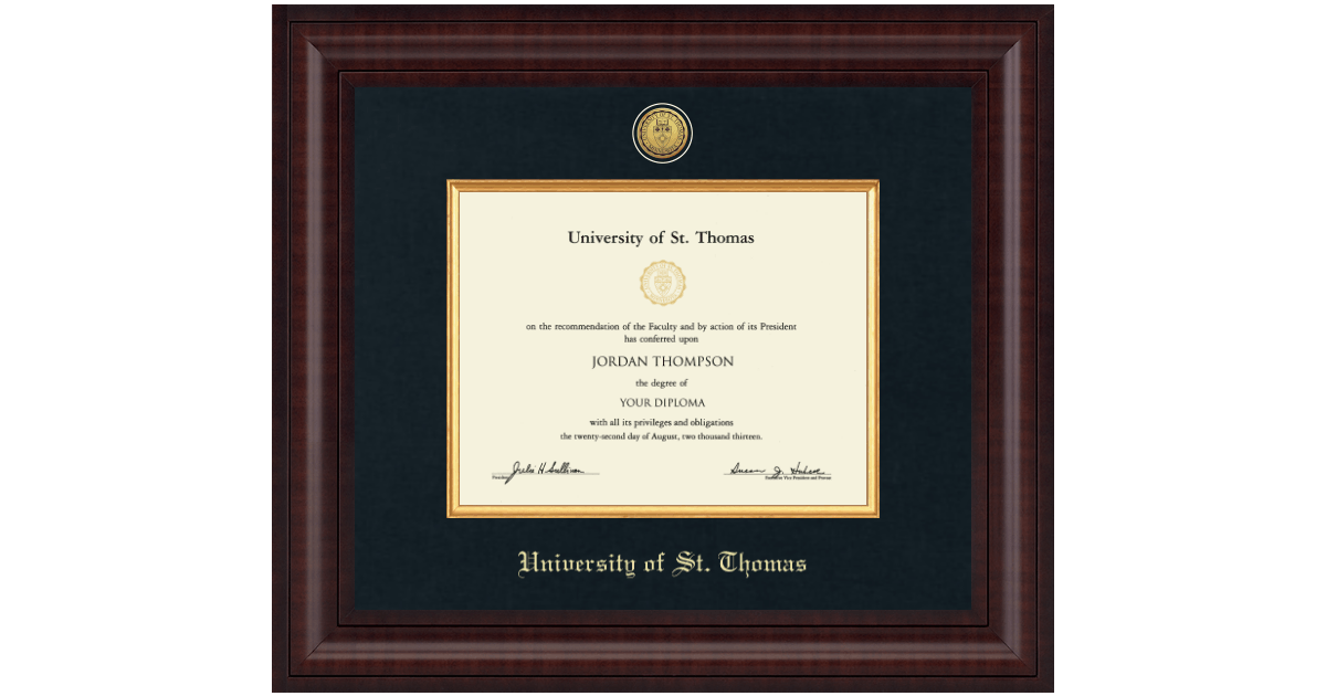 Presidential Gold Engraved Diploma Frame in Premier University of St. Thomas - Item #132802 from ...