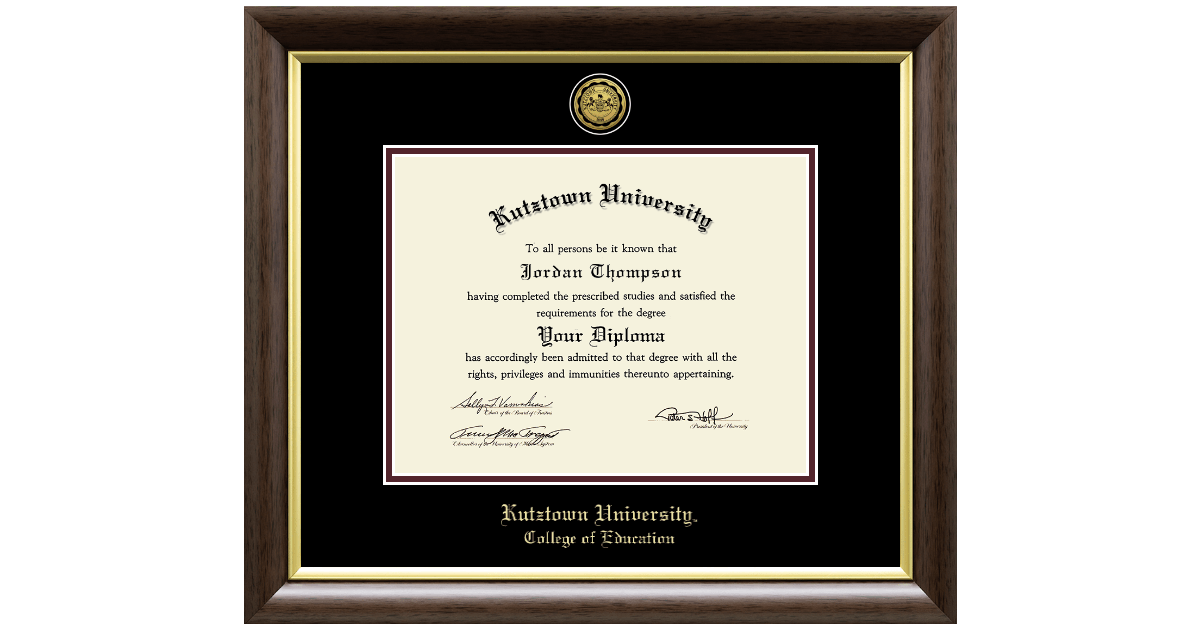 Gold Engraved Medallion Diploma Frame in Hampshire Kutztown University ...