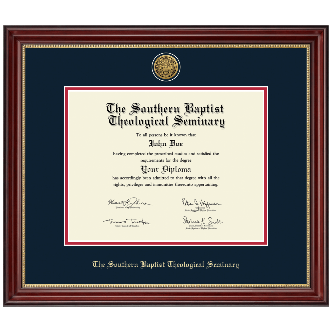 Gold Engraved Medallion Diploma Frame in Kensington Gold The Southern ...