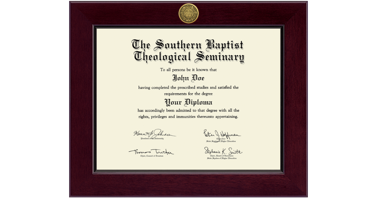 Century Gold Engraved Diploma Frame in Cordova The Southern Baptist ...