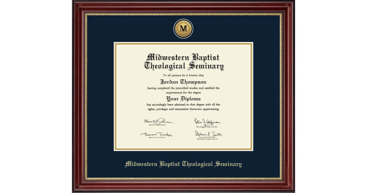 Midwestern Baptist Theological Seminary Diploma Frame | Church Hill ...