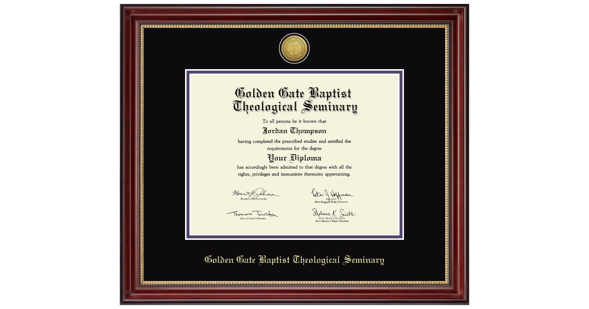Golden Gate Baptist Theological Seminary Diploma Frame | Church Hill ...