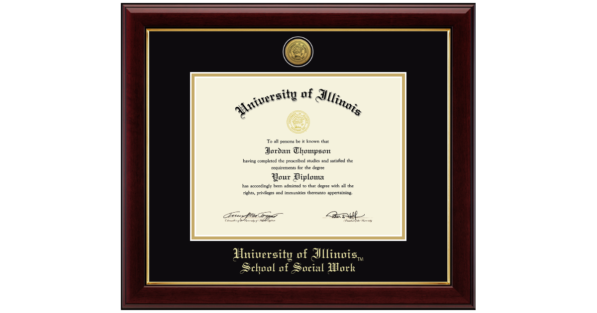Gold Engraved Medallion Diploma Frame in Gallery University of Illinois ...