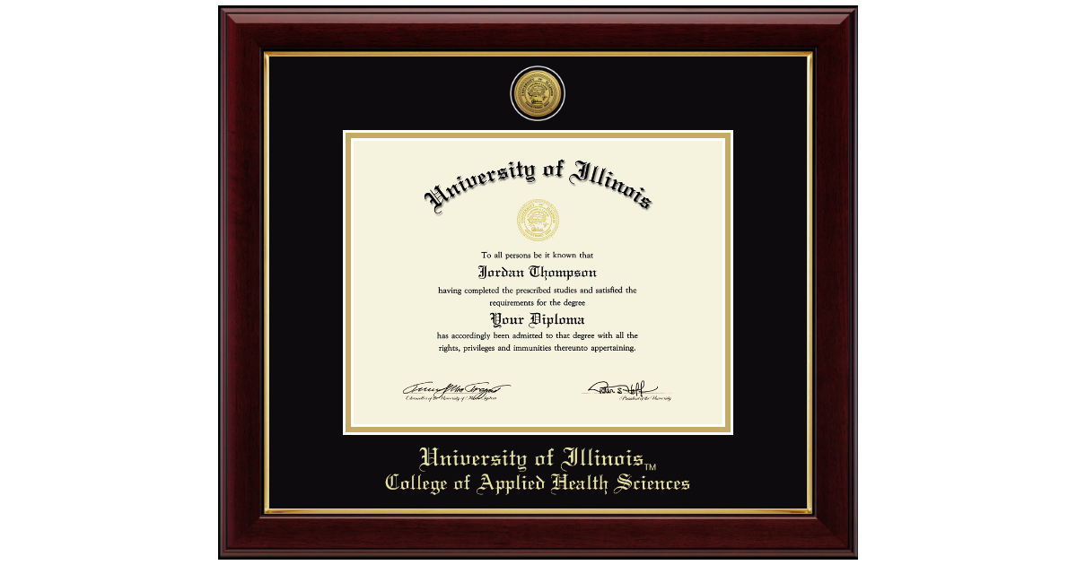 Gold Engraved Medallion Diploma Frame in Gallery University of Illinois ...