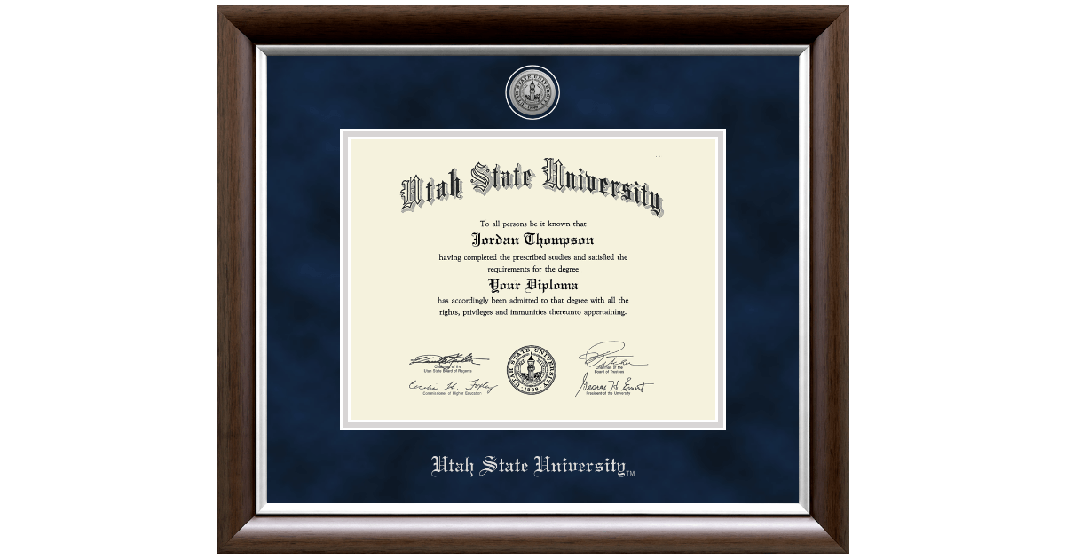 Silver Engraved Medallion Diploma Frame in Devonshire Utah State ...
