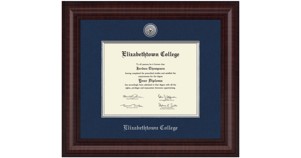 Elizabethtown College Diploma Frame | Church Hill Classics