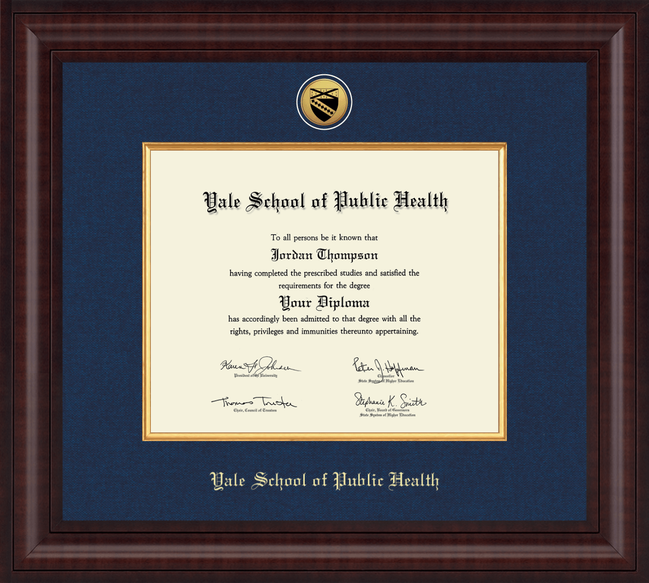 Yale University Presidential Gold Engraved Diploma Frame in Premier ...