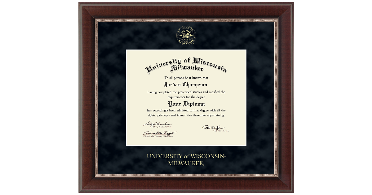 Gold Embossed Diploma Frame in Chateau University of Wisconsin ...