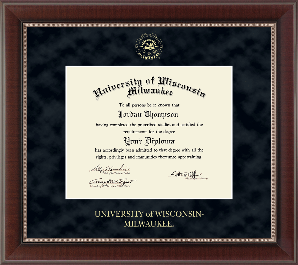 University of Wisconsin-Milwaukee Gold Embossed Diploma Frame in ...