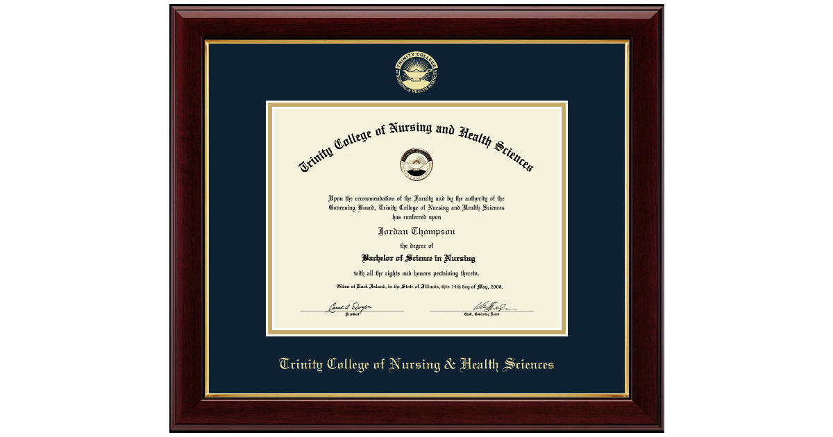 Gold Embossed Diploma Frame in Gallery Trinity College of Nursing ...