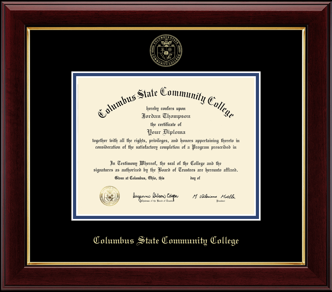 Columbus State Community College Gold Embossed Diploma Frame in Gallery ...