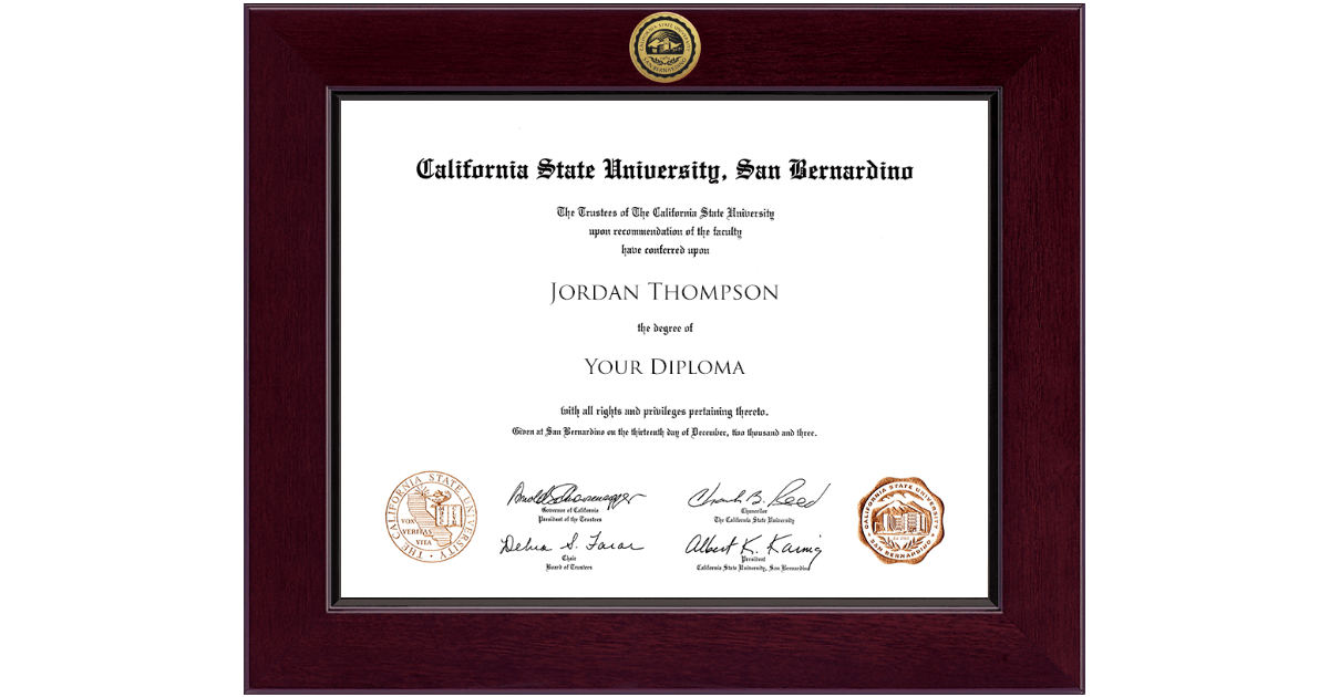 Century Gold Engraved Diploma Frame in Cordova California State ...