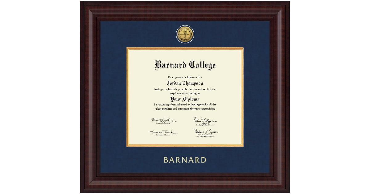 Barnard College Diploma Frame | Church Hill Classics