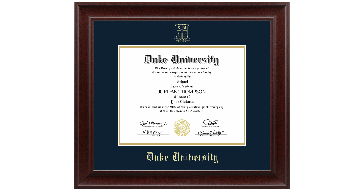 Gold Embossed Diploma Frame in Rainier Duke University - Item #137291 ...