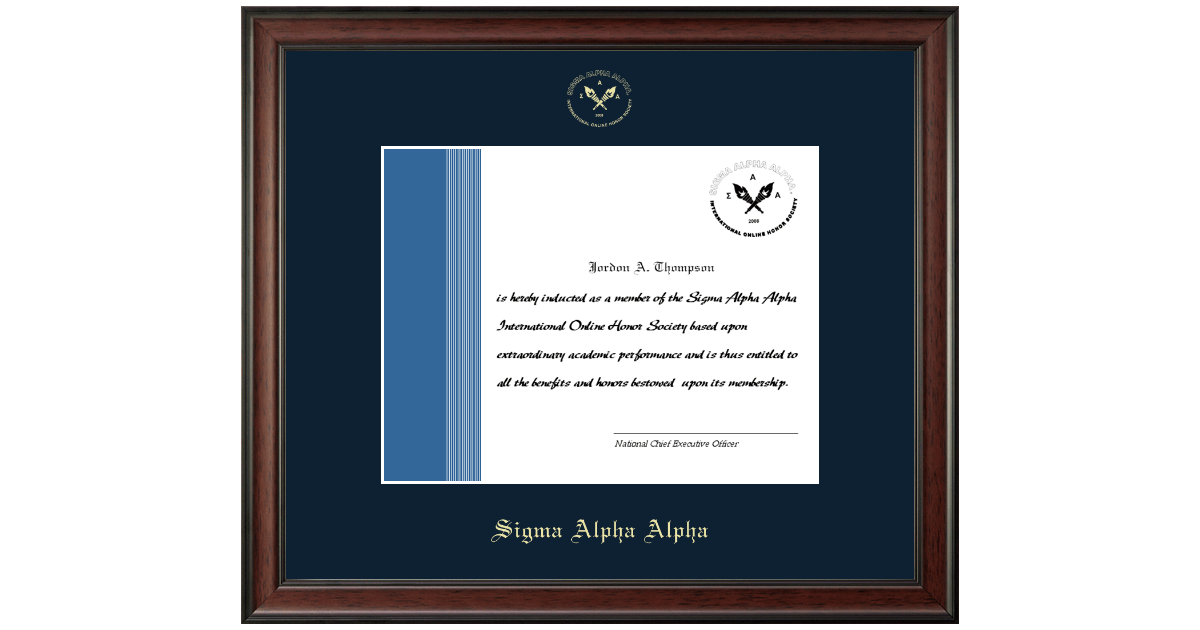 Gold Embossed Certificate Frame in Studio Sigma Alpha Alpha - Item #137712