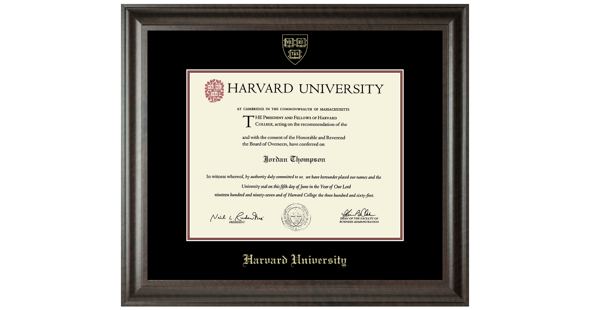 Gold Embossed Diploma Frame in Acadia Harvard University - Item #138391 from Harvard COOP Mail Order