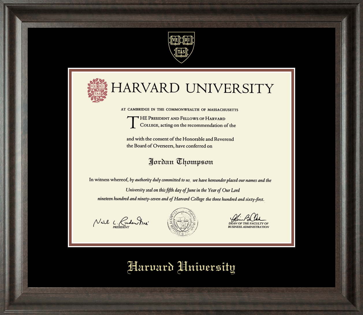Harvard University Gold Embossed Diploma Frame in Acadia - Item #138391 from Harvard COOP Mail Order