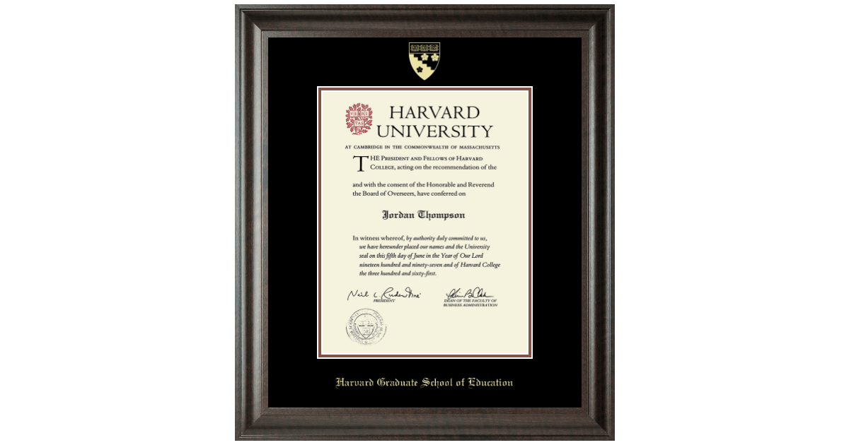 Gold Embossed Diploma Frame in Acadia Harvard University - Item #138394 ...