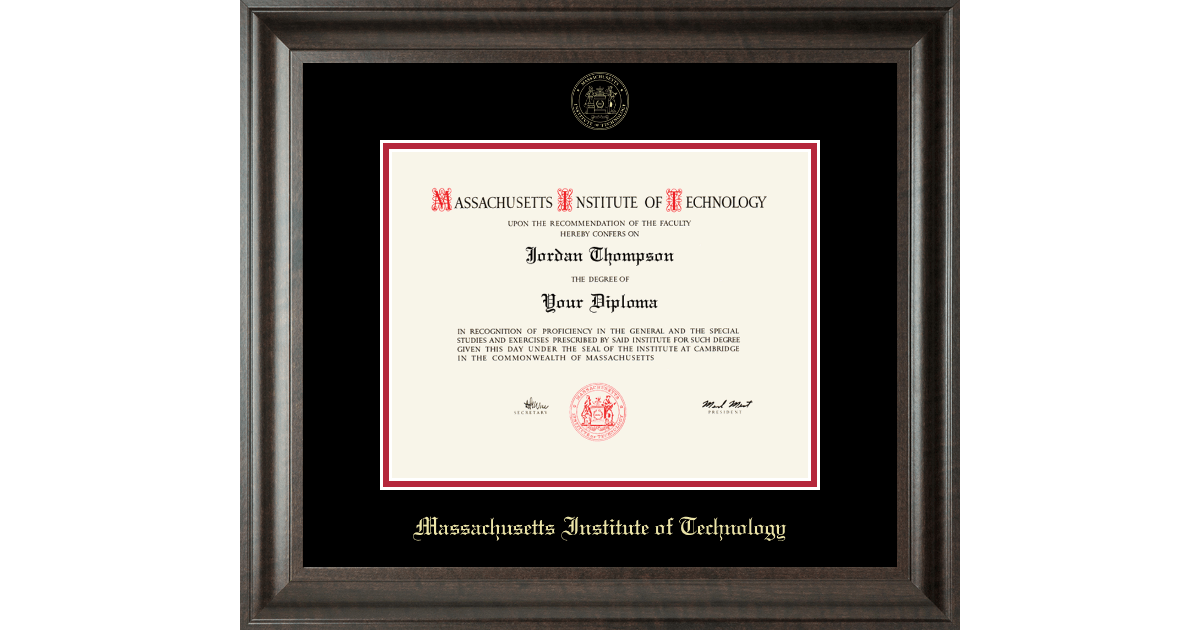 Gold Embossed Diploma Frame in Acadia Massachusetts Institute of ...