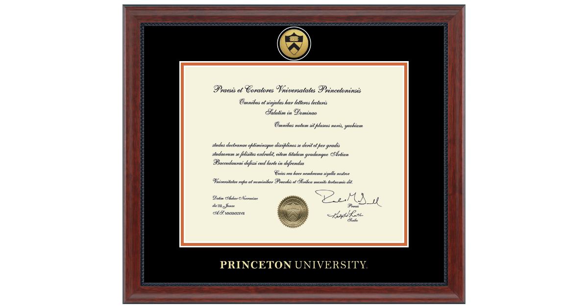 Gold Engraved Medallion Diploma Frame in Signature Princeton University ...