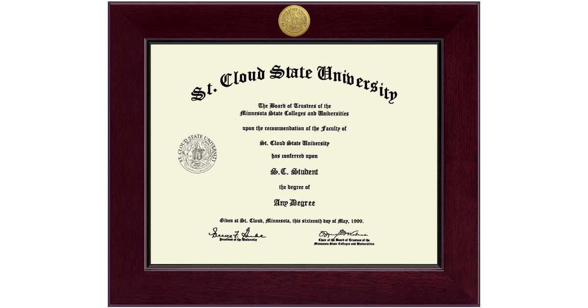 Century Gold Engraved Diploma Frame in Cordova St. Cloud State ...