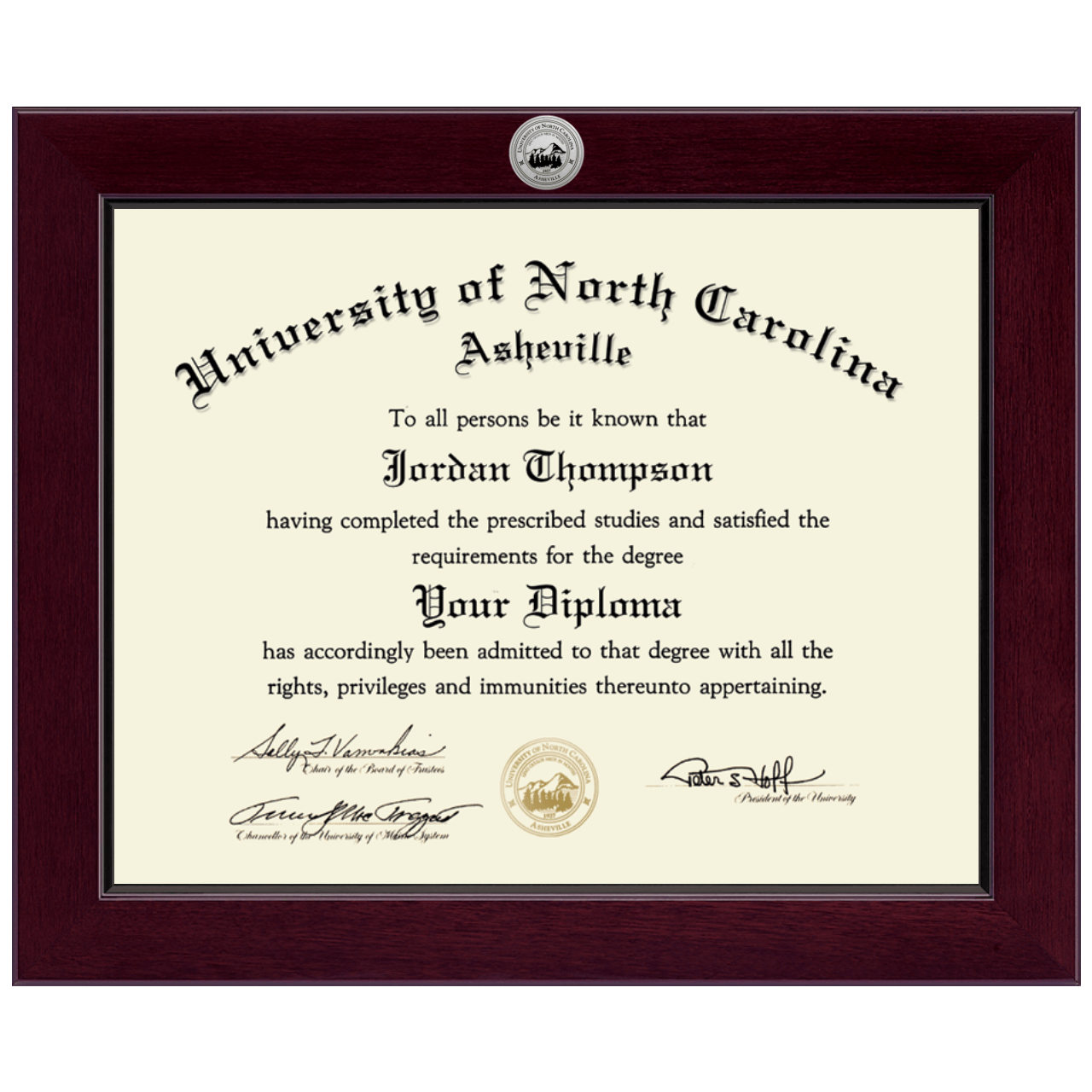 Century Silver Engraved Diploma Frame in Cordova University of North ...
