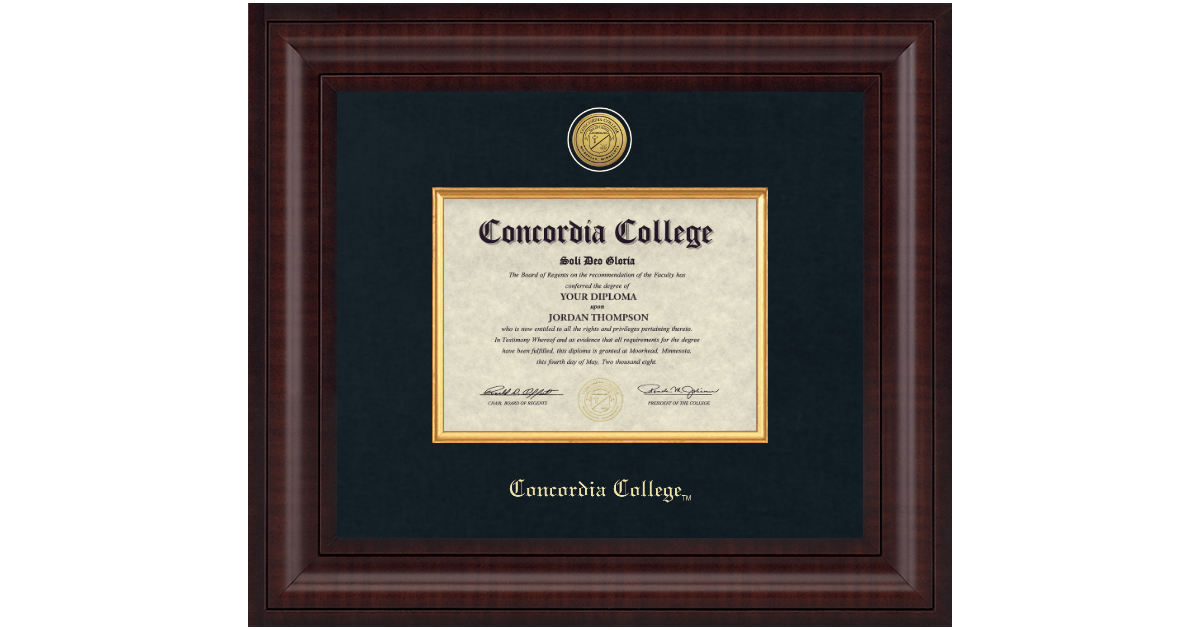 Presidential Gold Engraved Diploma Frame in Premier Concordia College ...