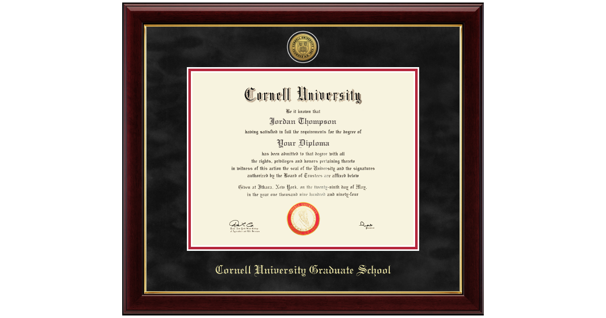 Gold Engraved Medallion Diploma Frame in Gallery Cornell University ...