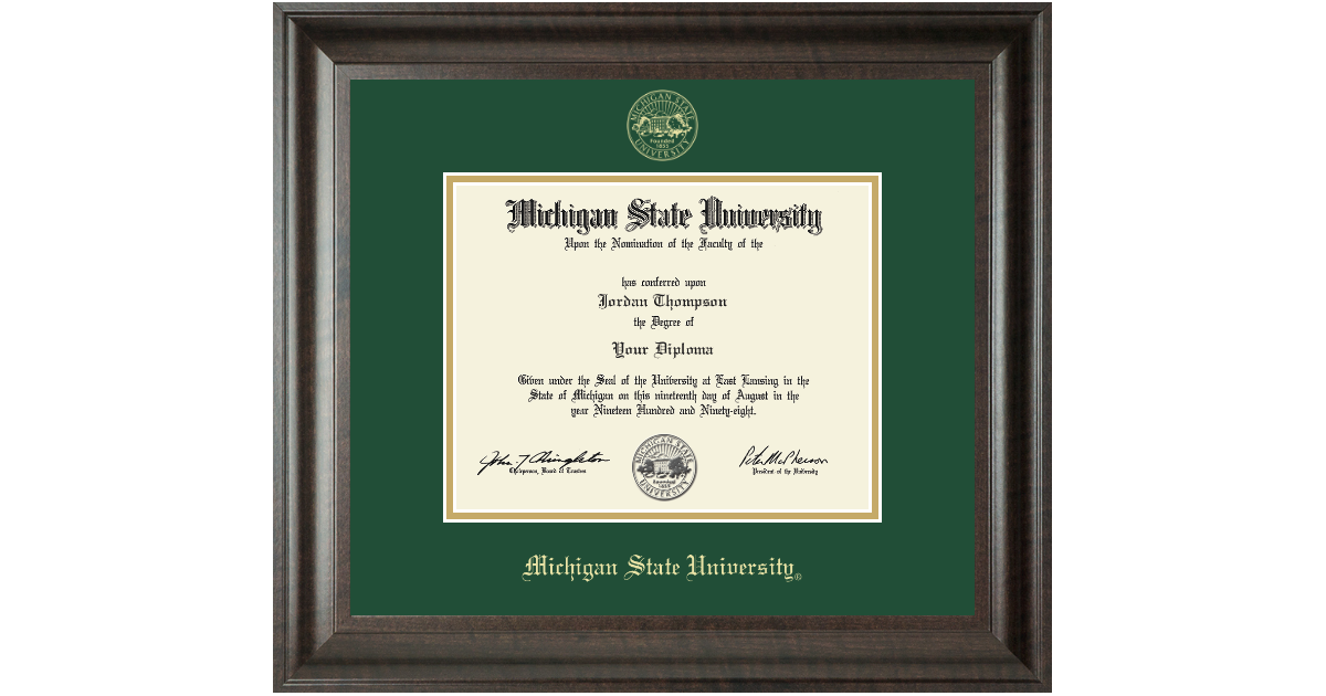 Pre-2005- Gold Embossed Diploma Frame in Acadia Michigan State ...