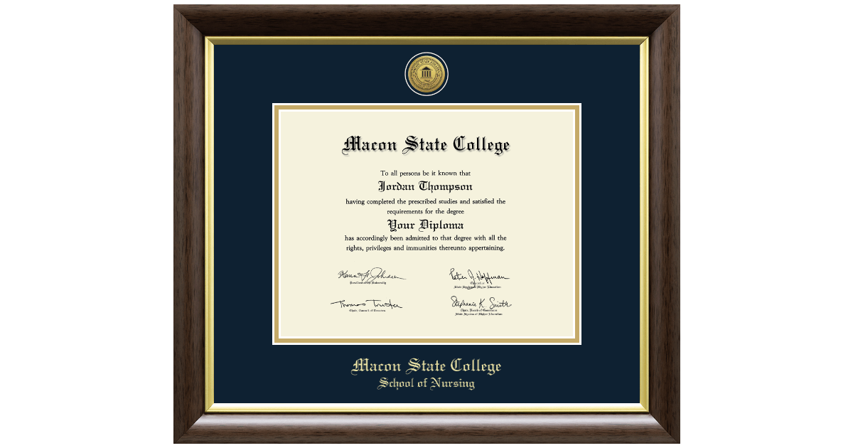 Gold Engraved Medallion Diploma Frame in Hampshire Macon State College ...