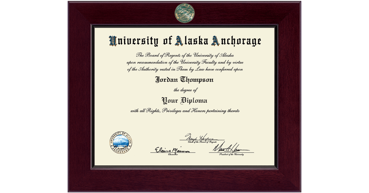Century Masterpiece Diploma Frame in Cordova University of Alaska ...