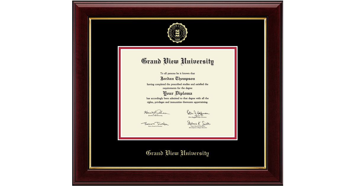 Gold Embossed Diploma Frame in Gallery Grand View University - Item #199157