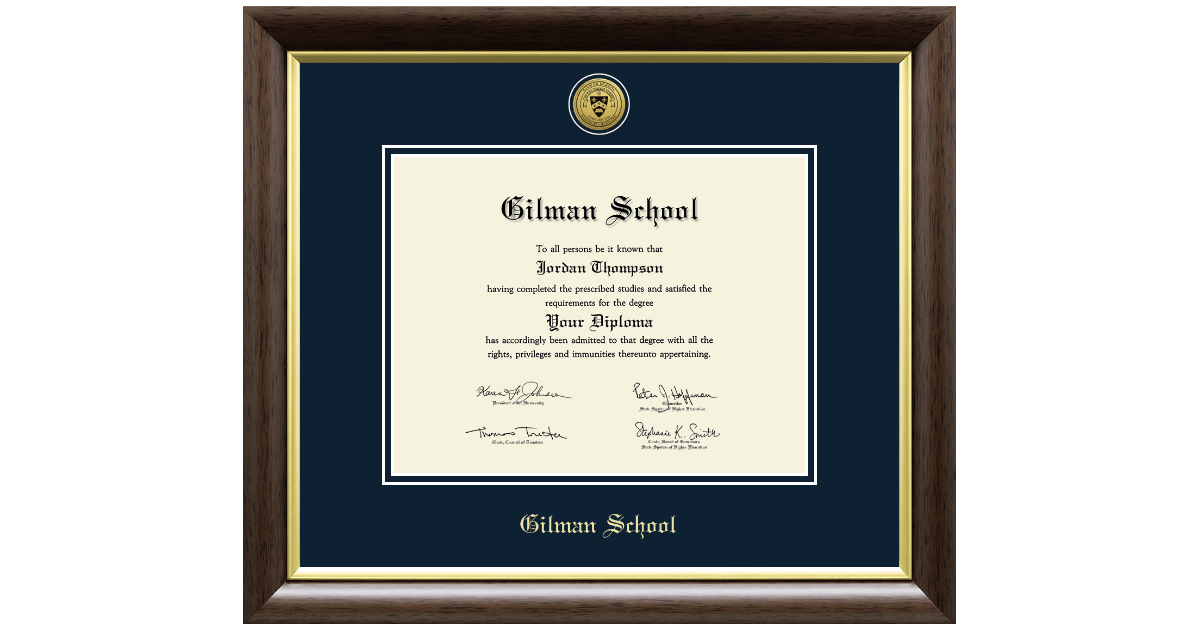 Gold Engraved Medallion Diploma Frame in Hampshire Gilman School - Item ...