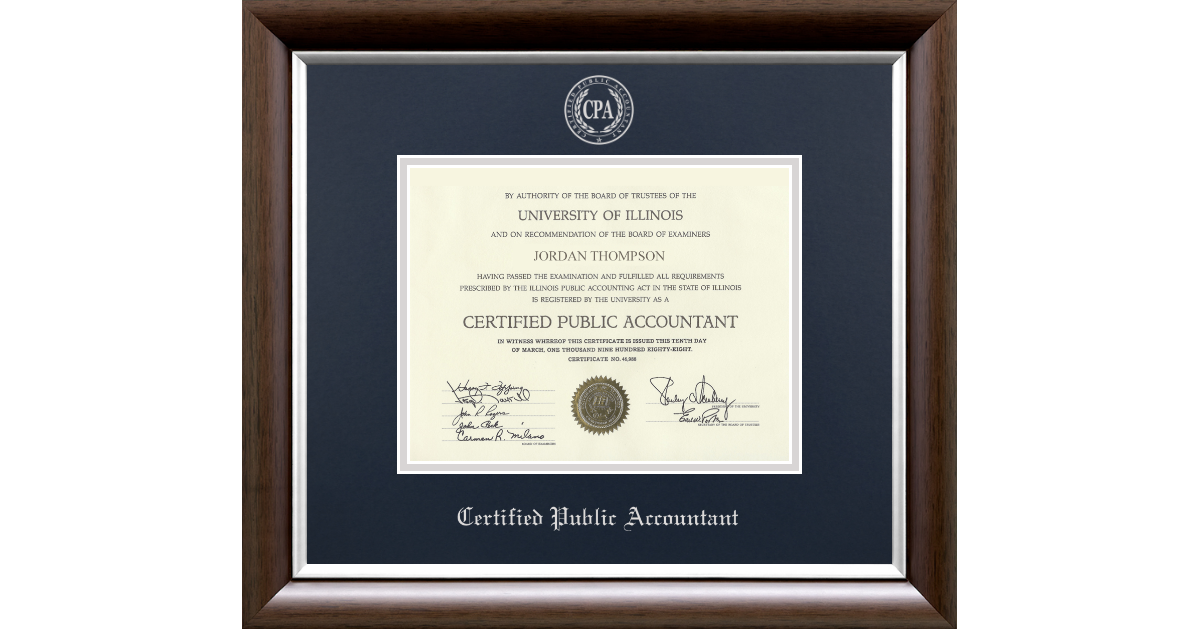 7"x9" - Silver Embossed Certificate Frame in Devonshire Certified ...