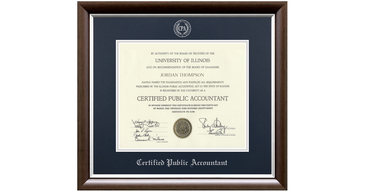 10"x12" - Silver Embossed Certificate Frame in Devonshire Certified ...